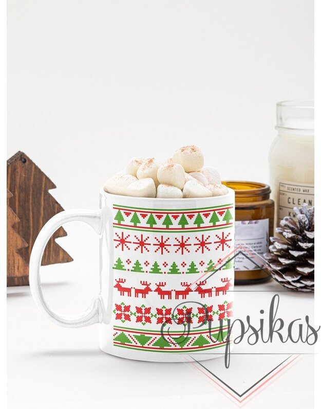 STANDARTINIS PUODELIS „KALĖDINIS ORNAMENTAS“www.pupsikas.lt